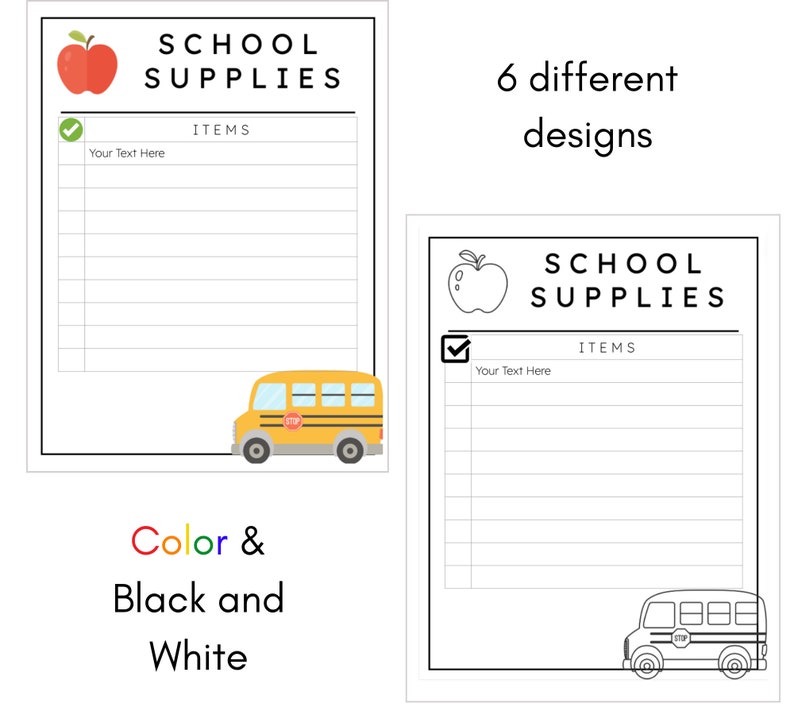 School Supplies List - Editable for Google Slides - Easy to Edit - Back ...