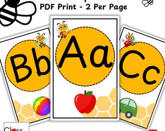 Alphabet Posters / Bee Classroom Decor - Etsy UK