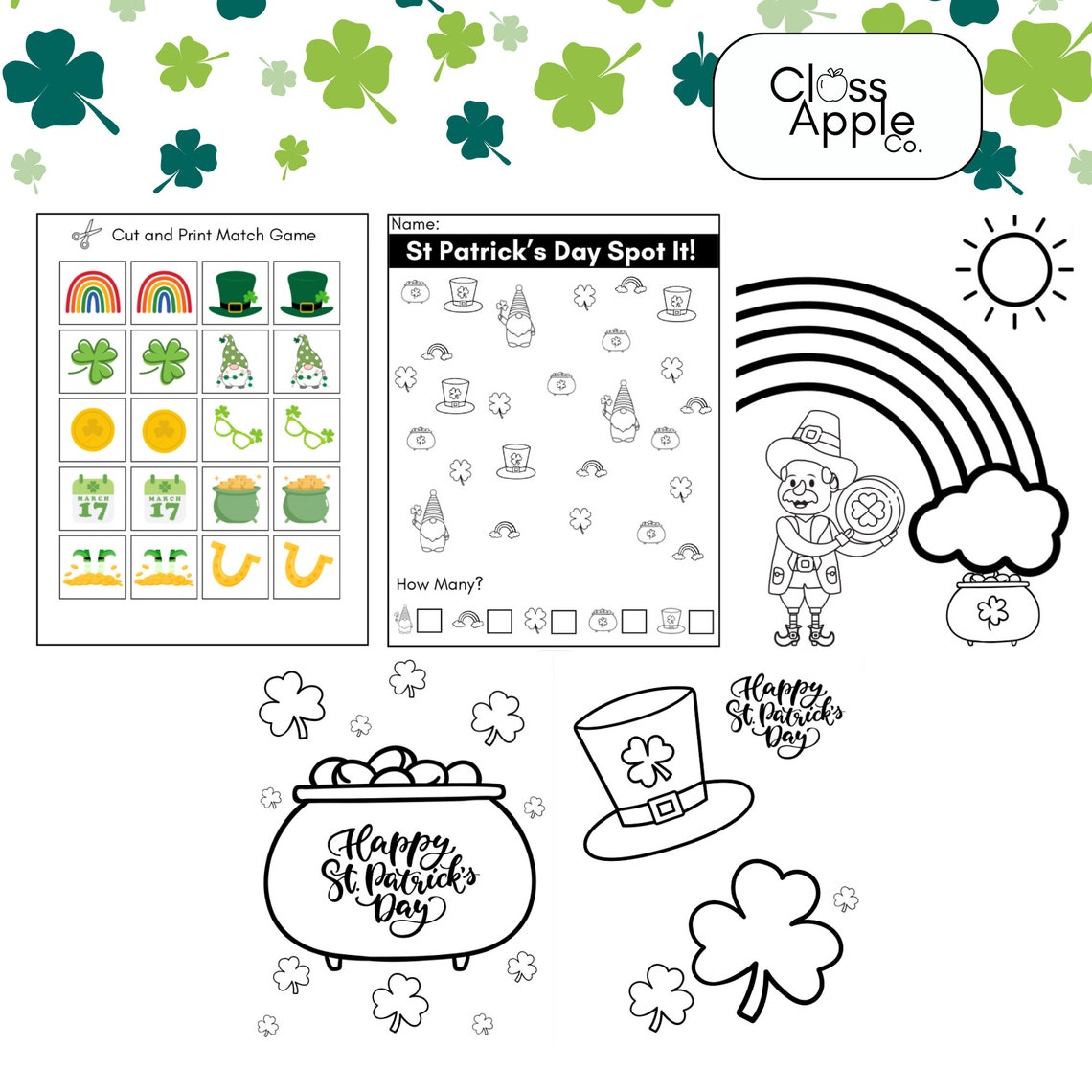 St. Patrick's Day Activity Pack With Answer Keys - for Classroom or at ...