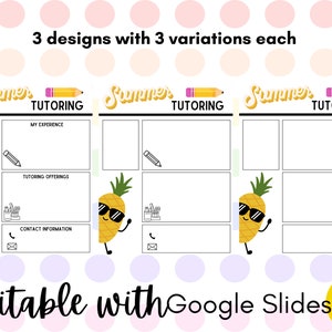 Editable Summer Tutoring Flyer to Use With Google Slides - Easy to ...