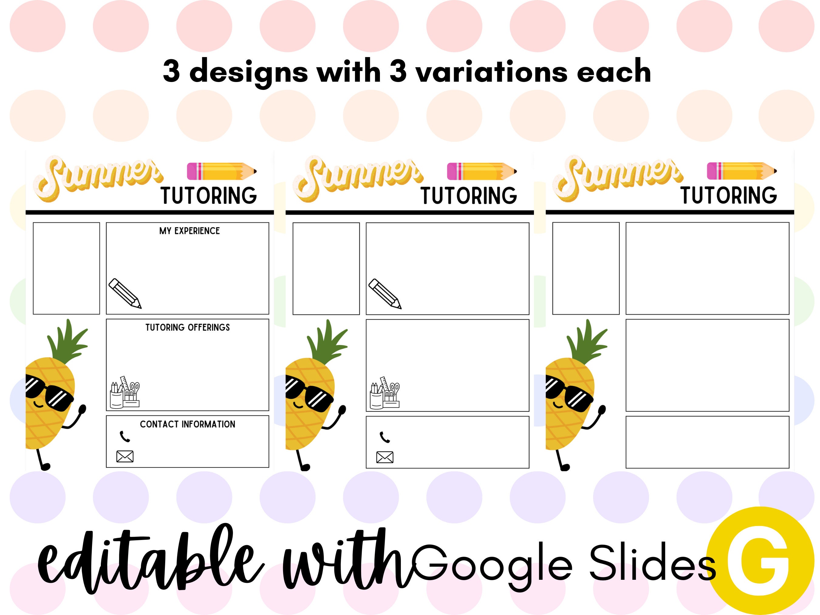Editable Summer Tutoring Flyer to Use With Google Slides - Easy to ...