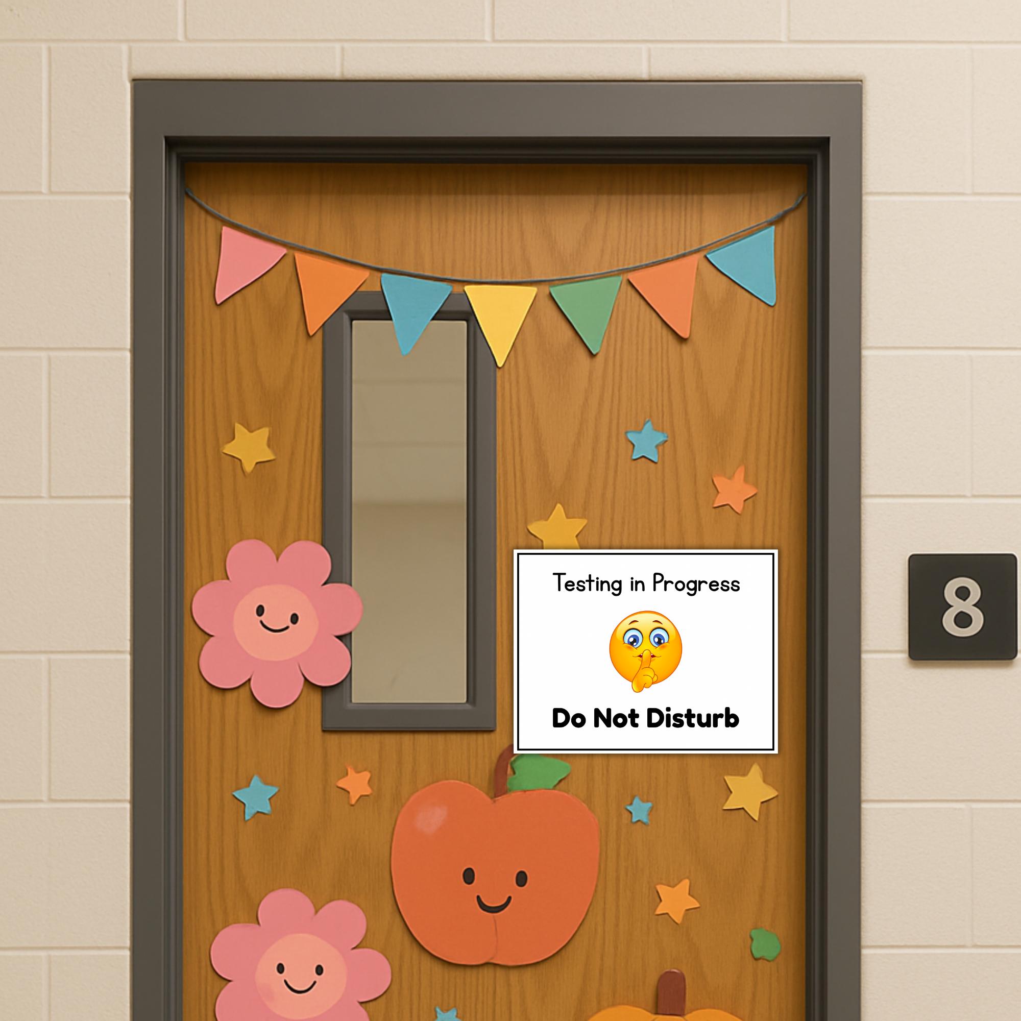 Printable Testing in Progress Sign | Do Not Disturb Classroom Door ...