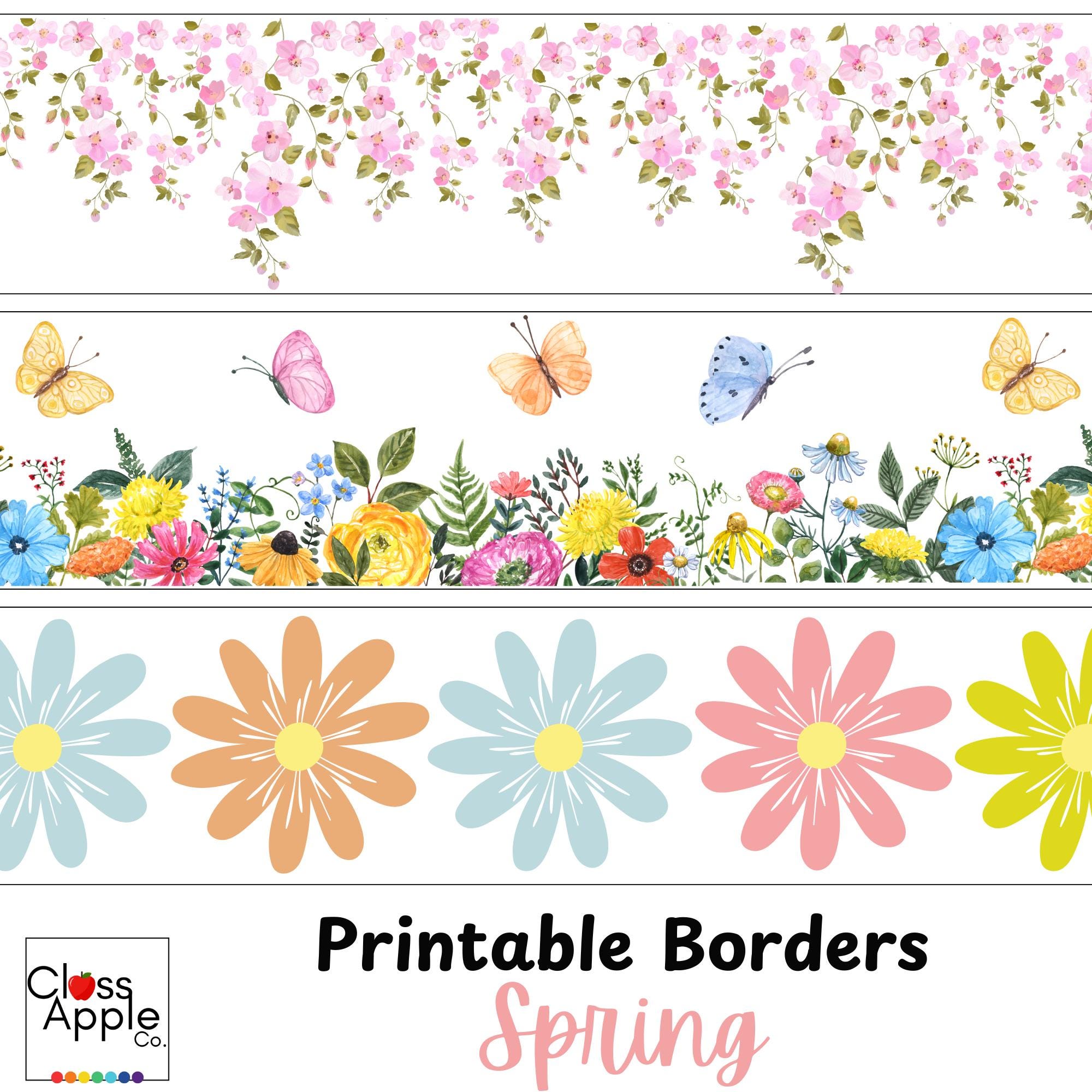 Spring Floral Borders | Printable PDF Classroom Decor | 3 Styles ...