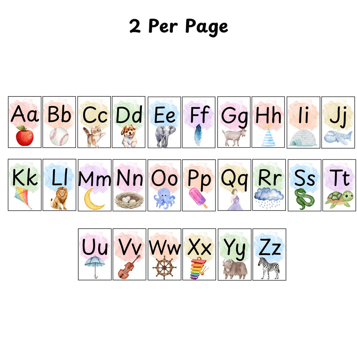 Pastel Rainbow Alphabet Posters With Images | A–Z Printable PDF ...