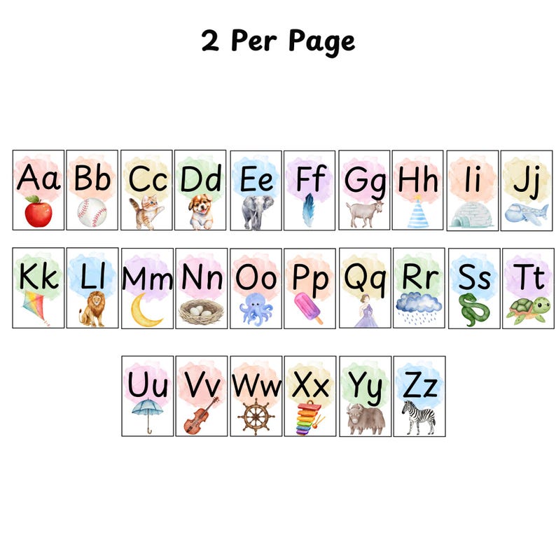 Pastel Rainbow Alphabet Posters With Images | A–Z Printable PDF ...