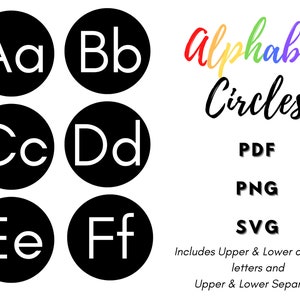 Alphabet Circles - SVG, PNG, PDF - Teacher - Classroom - Back to School ...