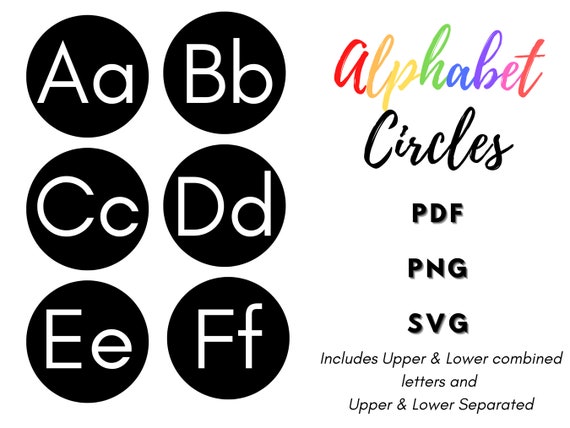 Alphabet Circles SVG PNG PDF Teacher Classroom Back - Etsy