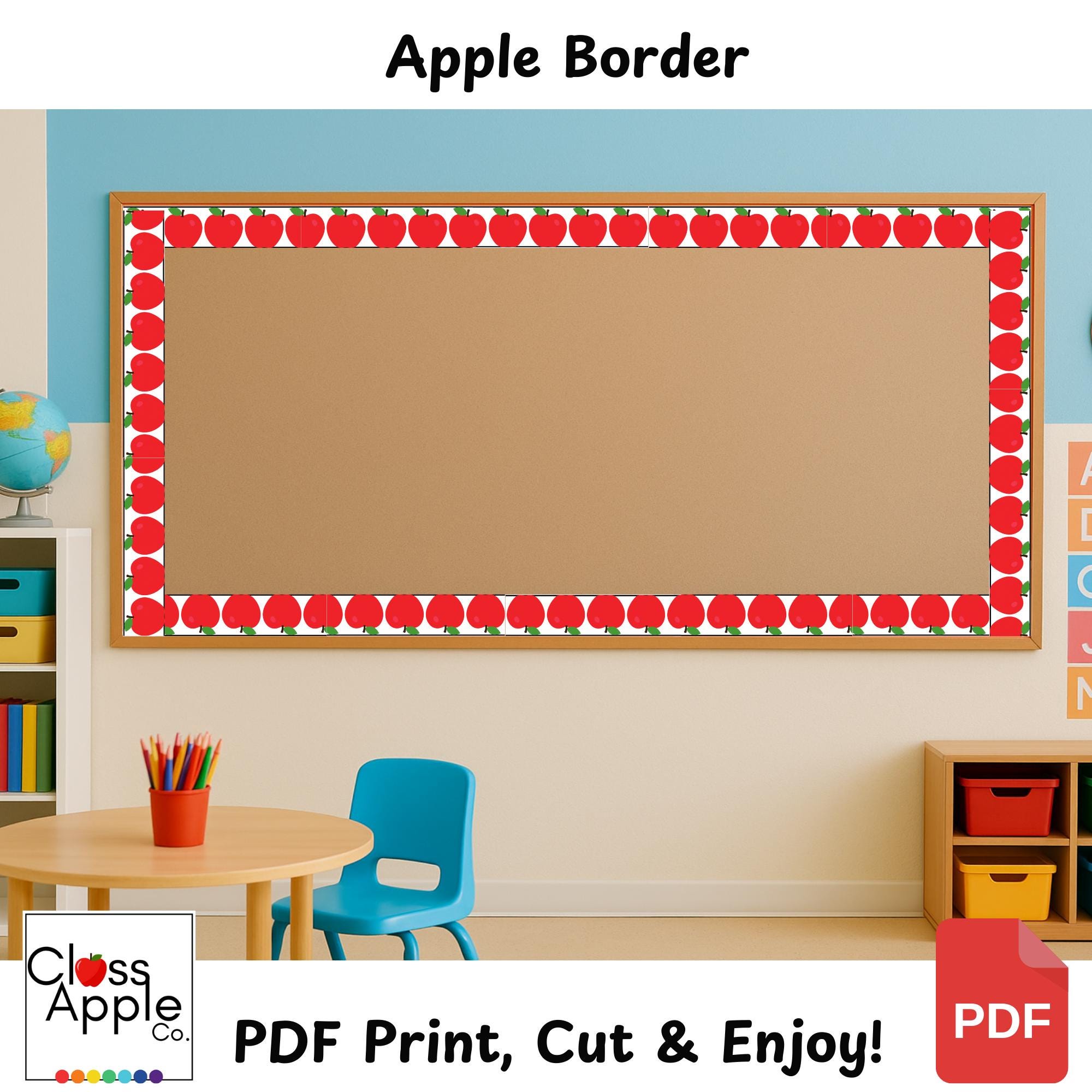 Printable Bulletin Board Borders PDF | Rainbow Classroom Decor ...