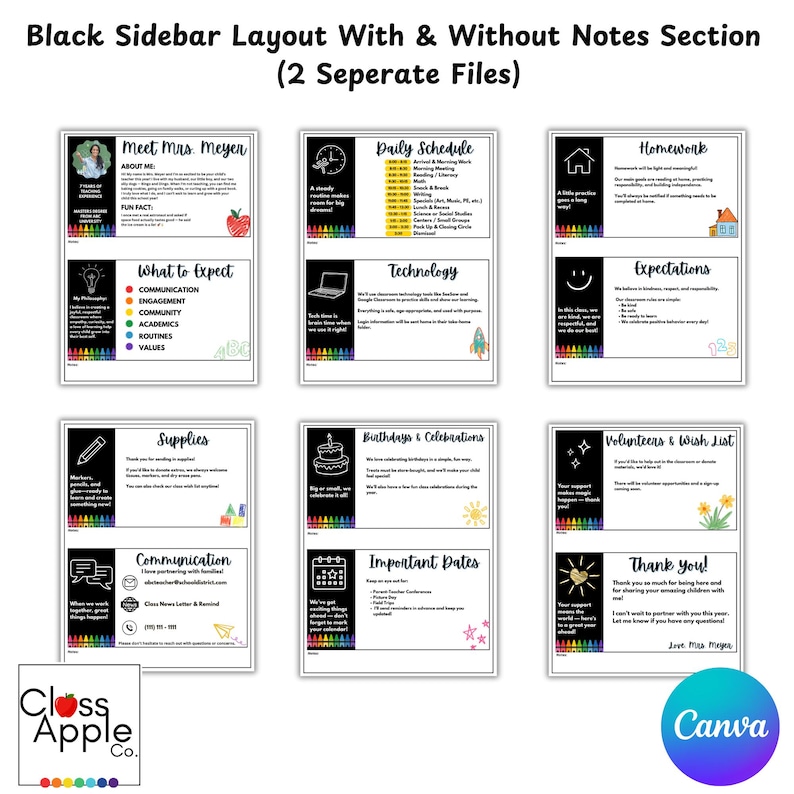 Editable Back to School Night Handout Canva Template | Meet the Teacher ...