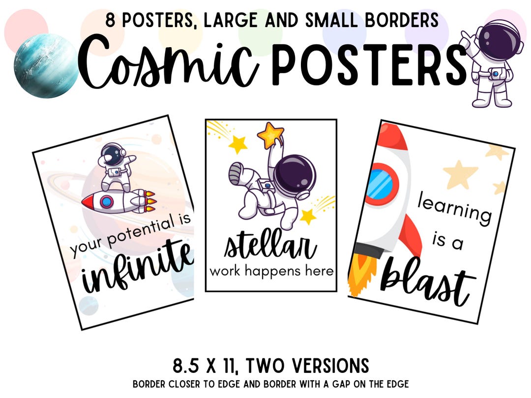 Cosmic Space Classroom Posters - Digital Prints - PDF - Colorful ...