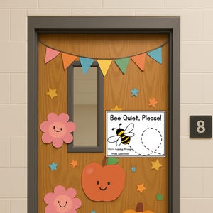 Bee Quiet Classroom Door Sign – Cute Printable Testing Poster – Bee ...