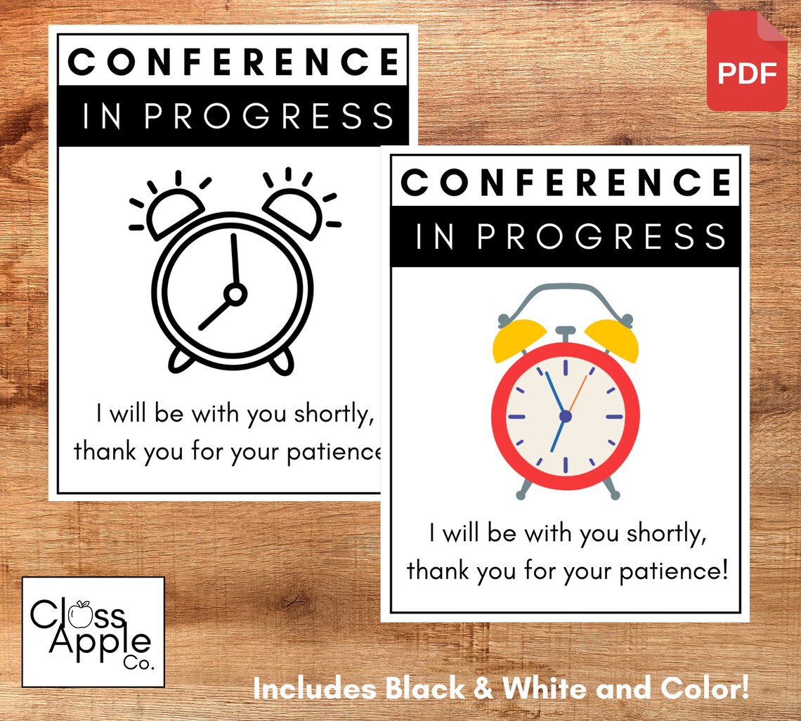 Parent-teacher Conference Reminders, Question Sheet, In-progress Sign ...