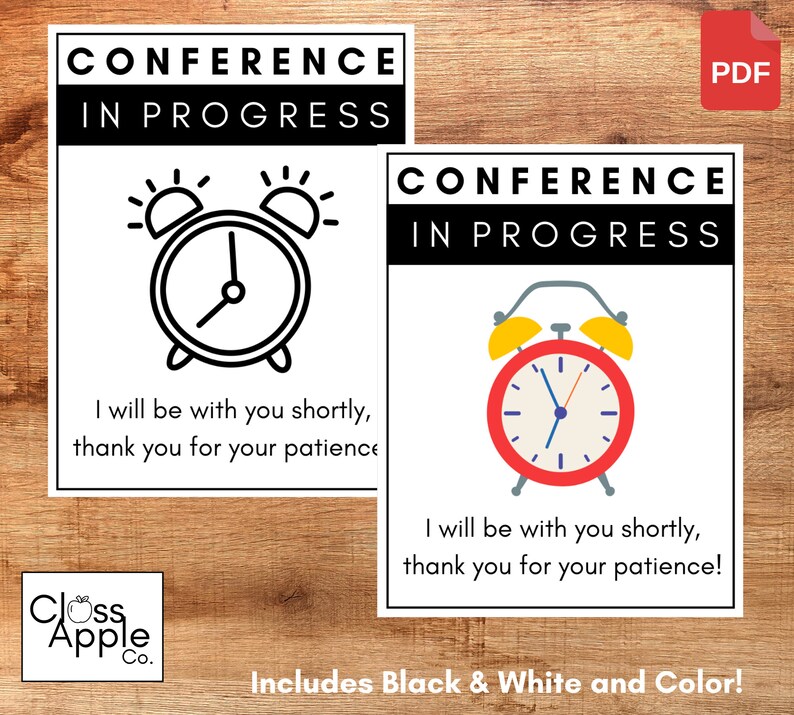 Parent-teacher Conference Reminders, Question Sheet, In-progress Sign ...