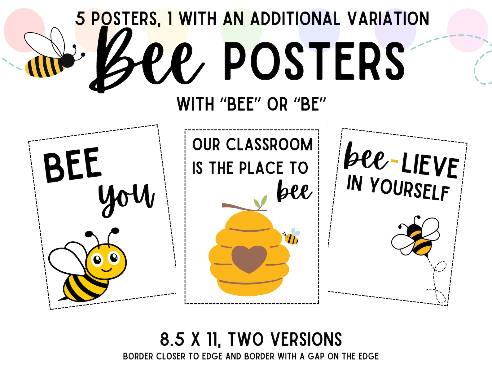 Classroom Bee Posters - Summer School - Classroom Decor - "bee" and "be ...