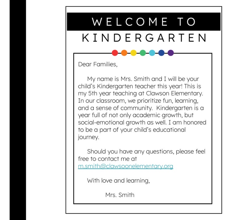 Editable Welcome Letter Version 2 - for Google Slides - Back to School ...