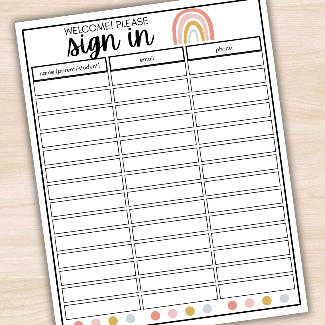 Boho Sign in Sheet | Editable Canva & Google Slides | Back to School ...