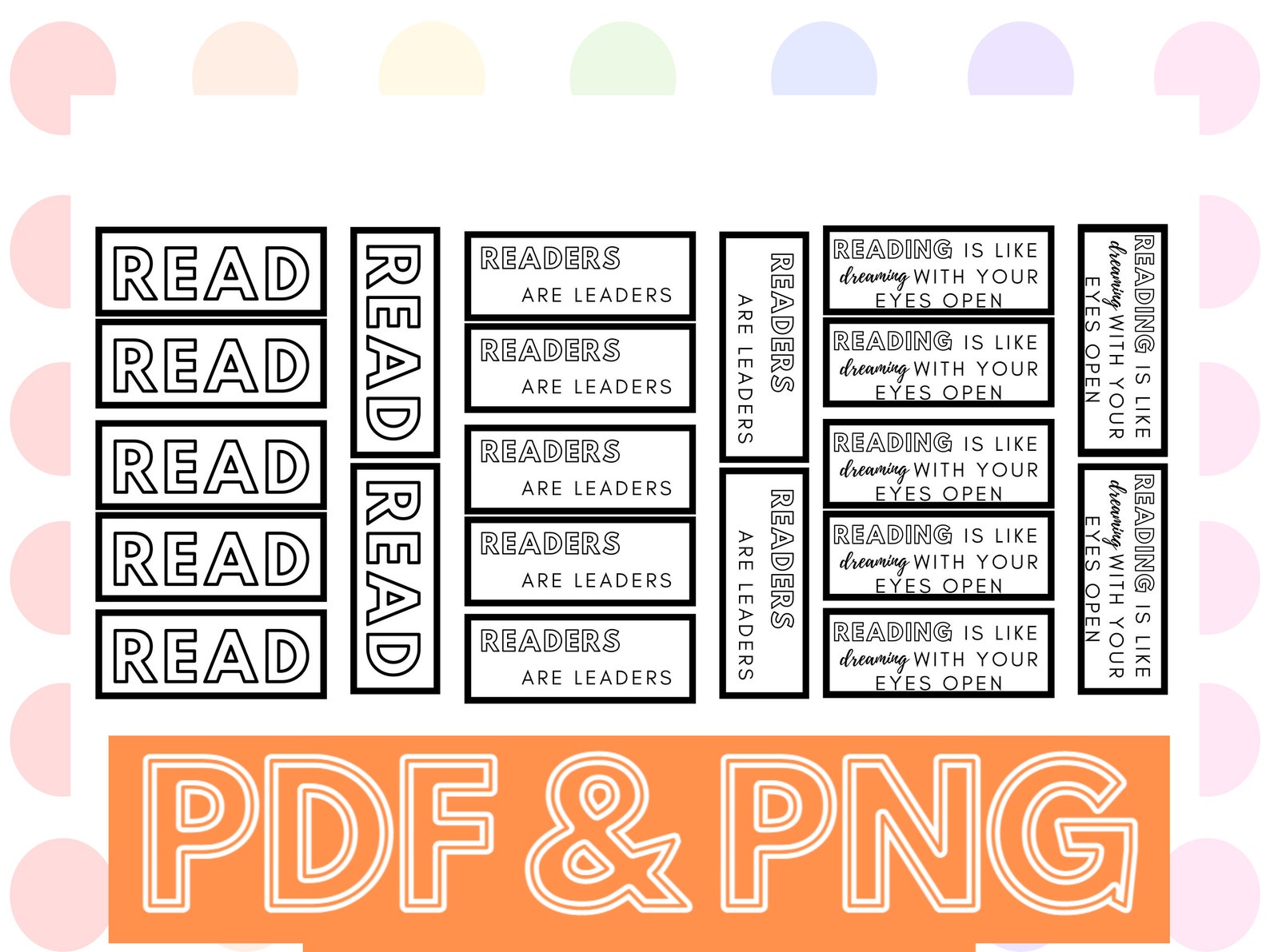 Reading Bookmarks, Black and White, Bookmarks for Students to Color ...