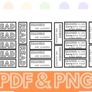Reading Bookmarks, Black and White, Bookmarks for Students to Color ...