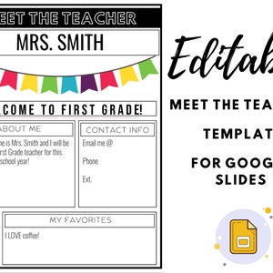 Editable Meet the Teacher Template for Google Slides - Back to School ...
