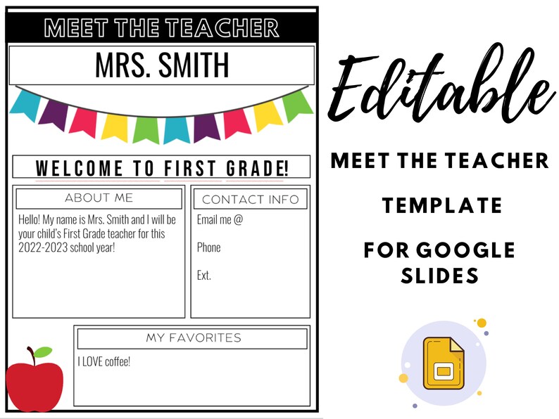 Editable Meet the Teacher Template for Google Slides - Back to School ...