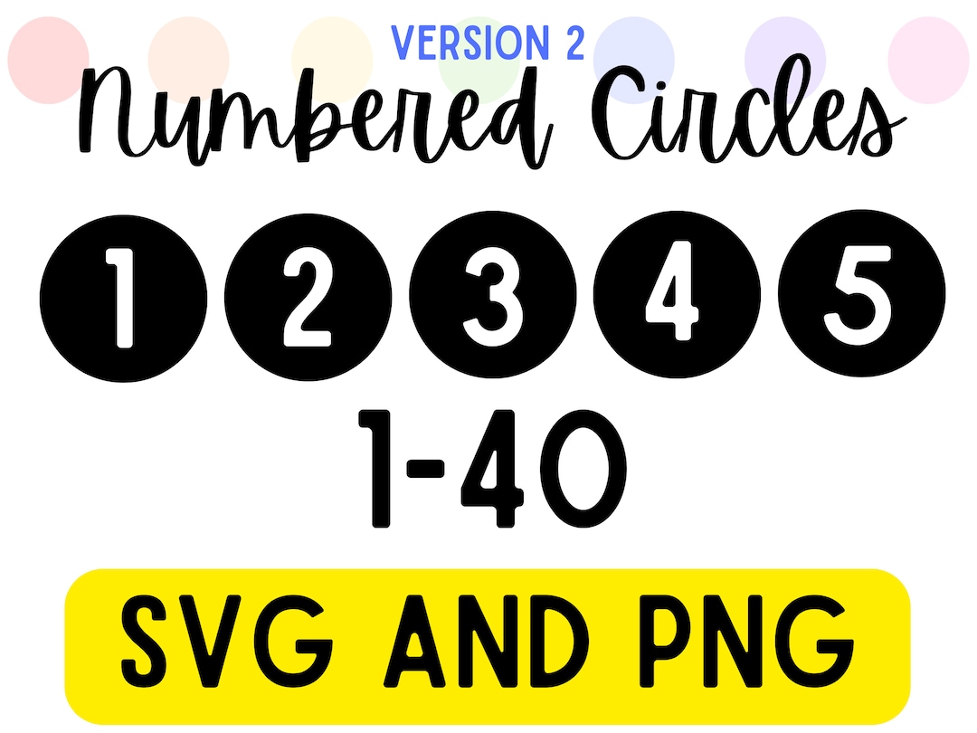 Teacher/classroom Numbered Circles 1-40 SVG&PNG Version 2 for Carpet ...