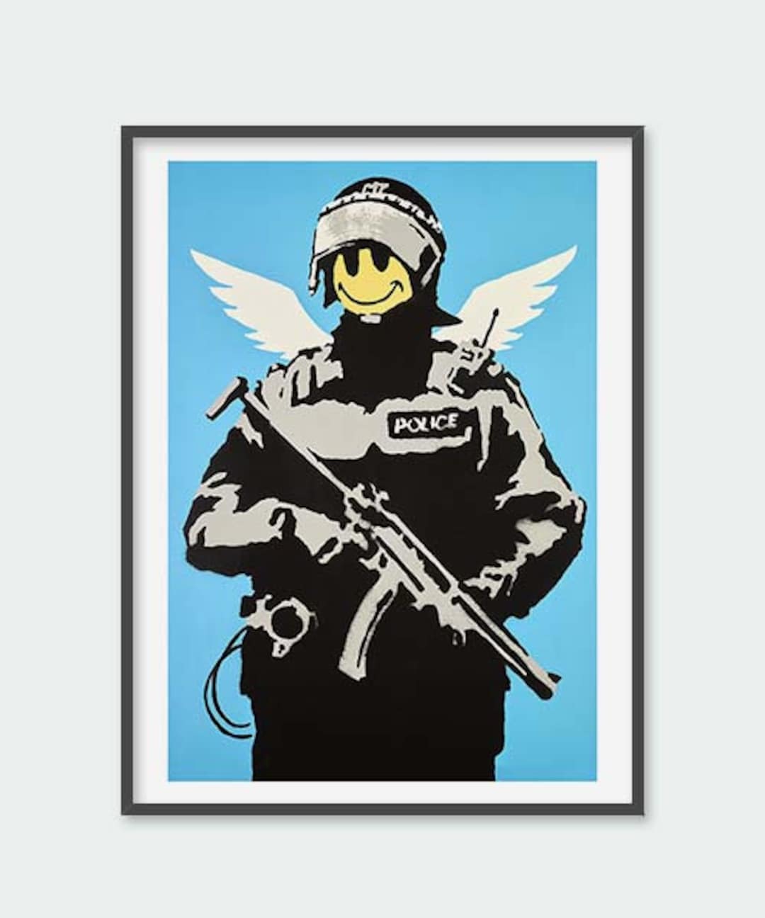 Banksy Art Riot Policeman Smiley Face Street Art Banksy - Etsy