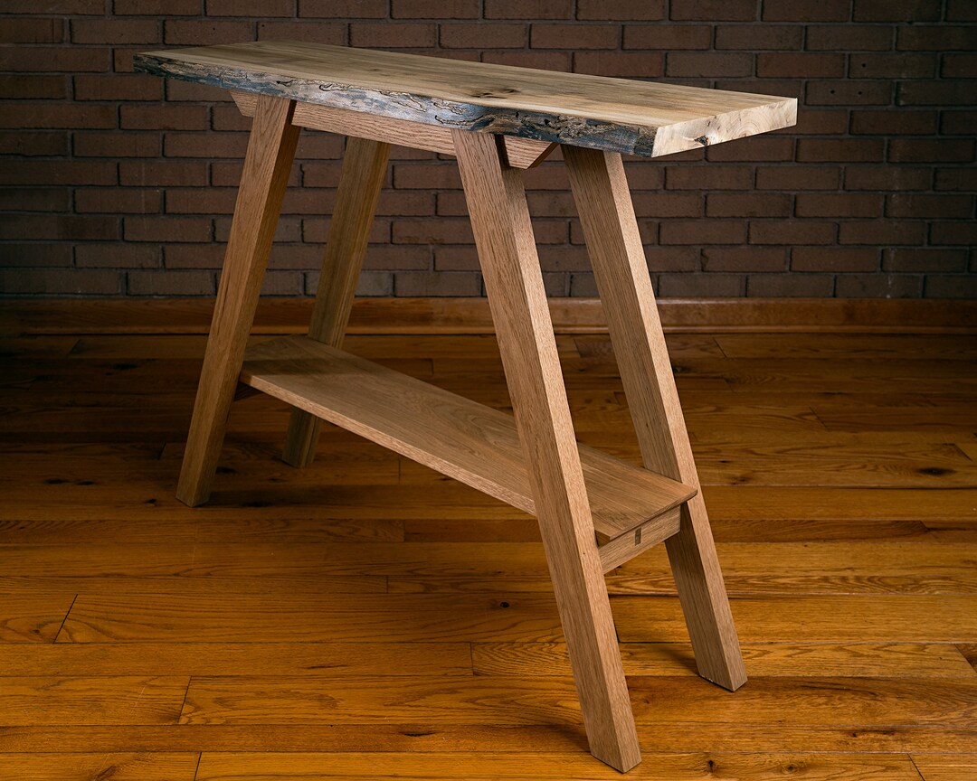 Live Edge Entry Table Hall Table Wall Table With Shelf - Etsy