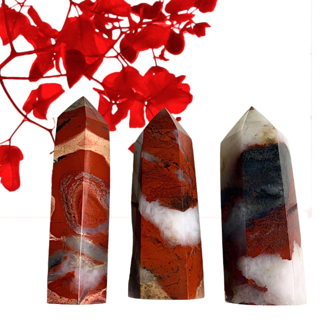 Red Jasper and Quartz Crystal Towers You Choose Crystal Natural Red ...