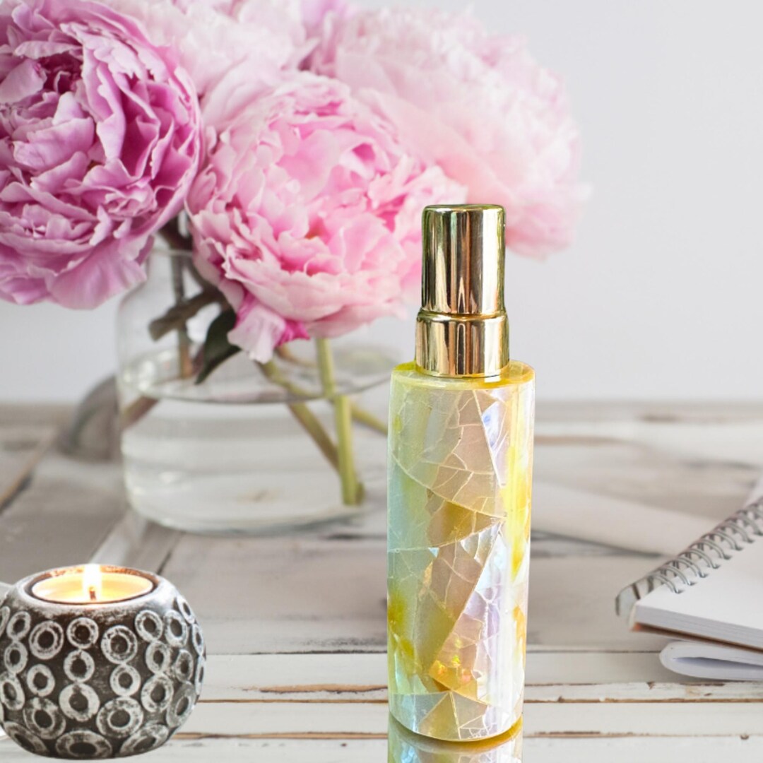 Yellow Shiva Shell Crystal Perfume Bottle, Gemstone Perfume Bottle ...