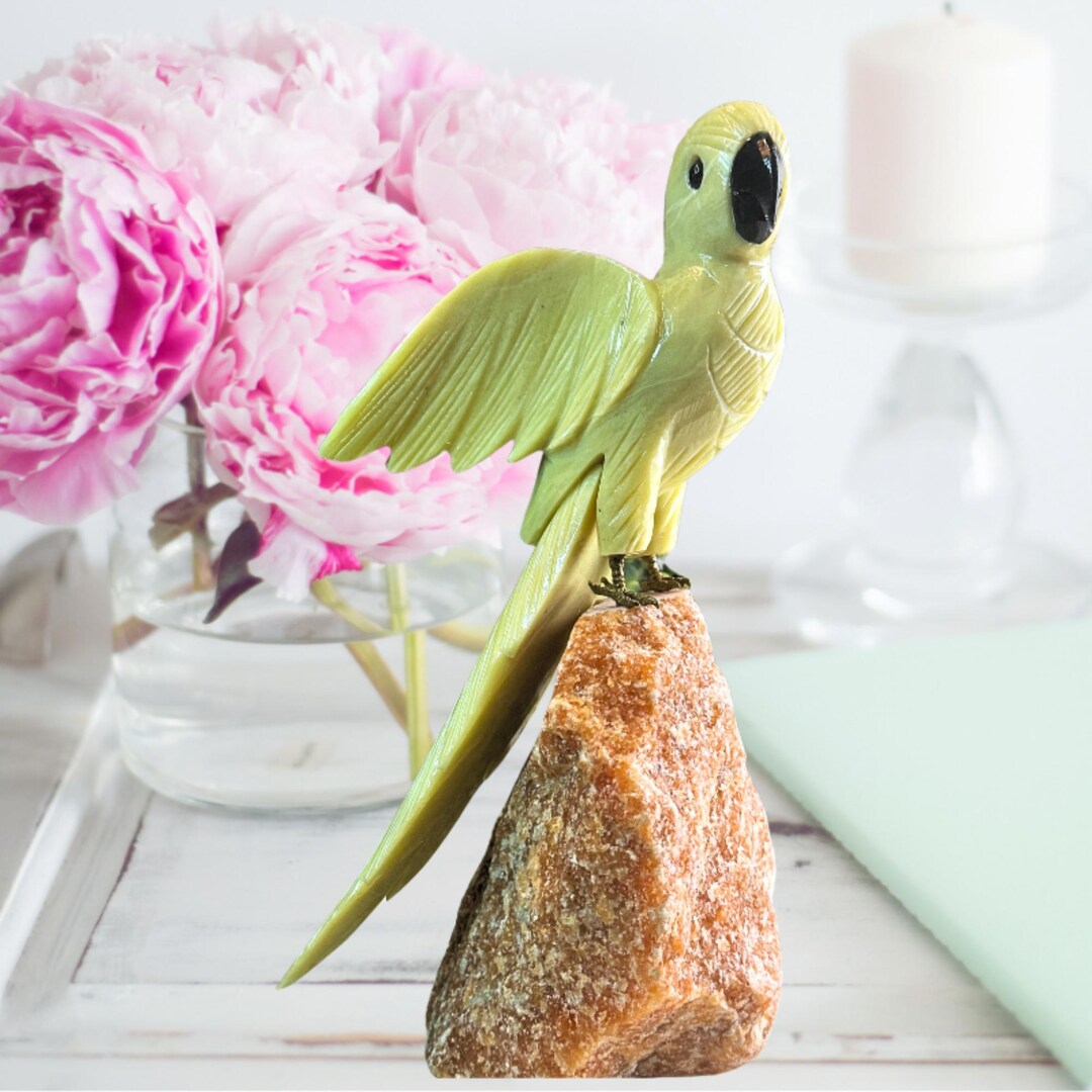 Yellow Jade Crystal Bird Sculpture | Crystal Bird | Jade Crystal | Bird ...