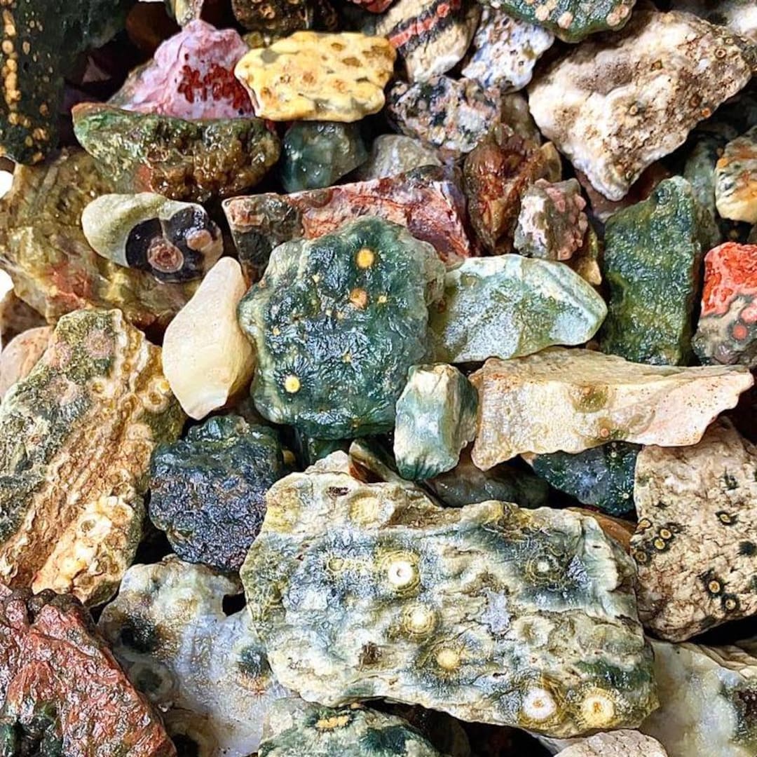 Raw 8th Vein Orbicular Jasper Specimens | Ocean Jasper Crystal ...