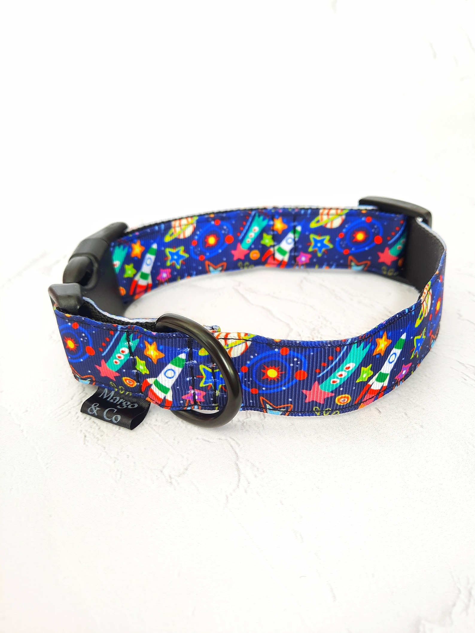 Fabric dog collar Cosmic dog collar Soft dog collar Boy dog | Etsy