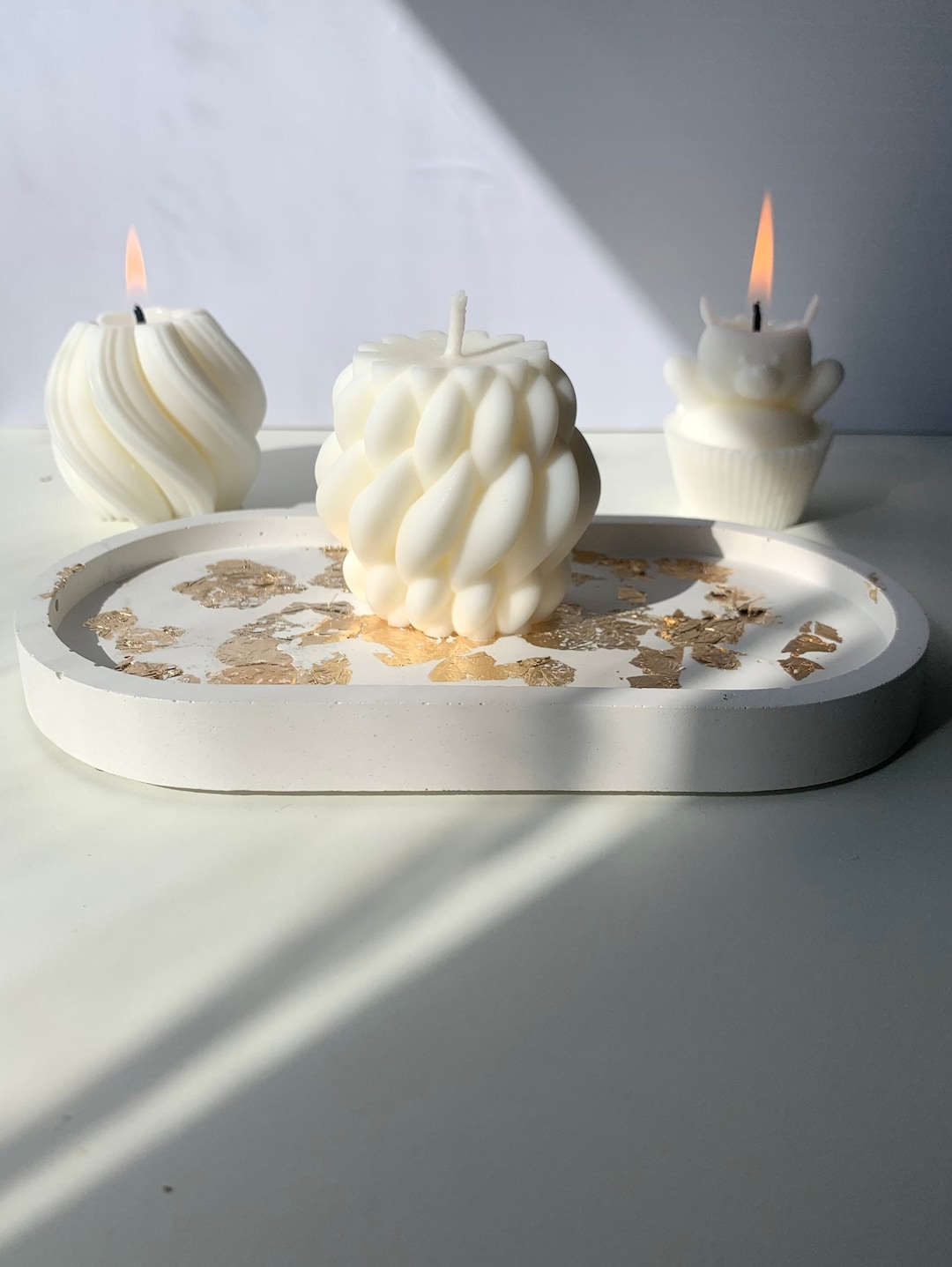 Braid Soy Pillar Candle, Aesthetic Modern Decorative Non-toxic Handmade ...