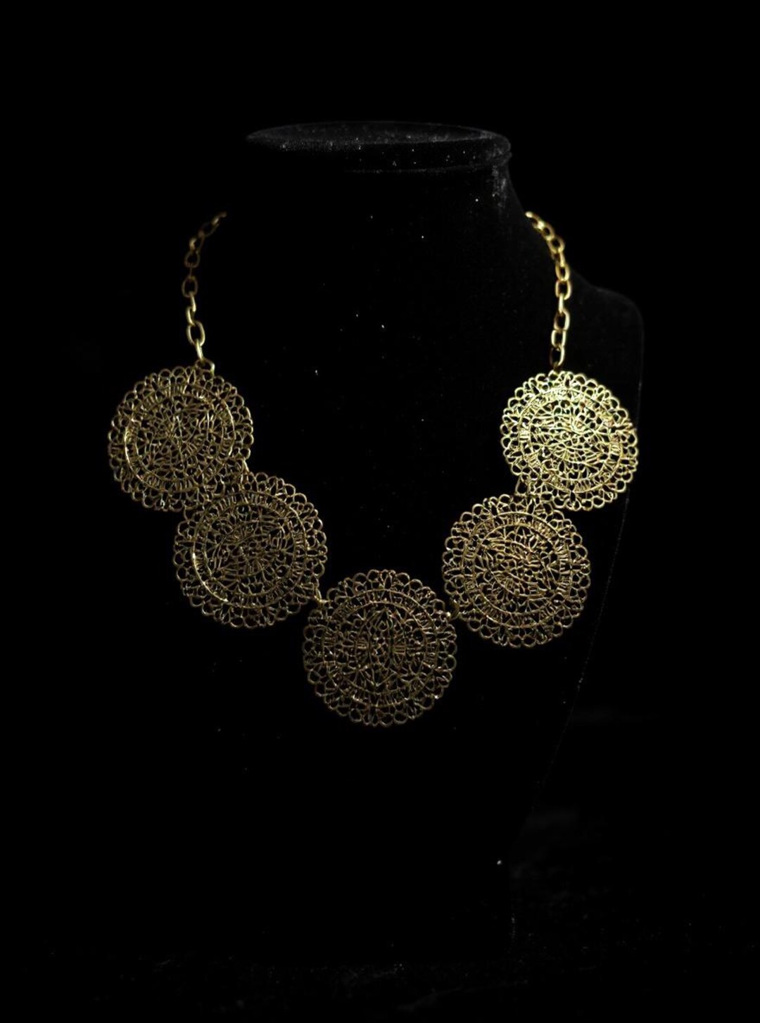 Ancient Gold Filigree Statement Necklace – Nubian Goddess Collar ...