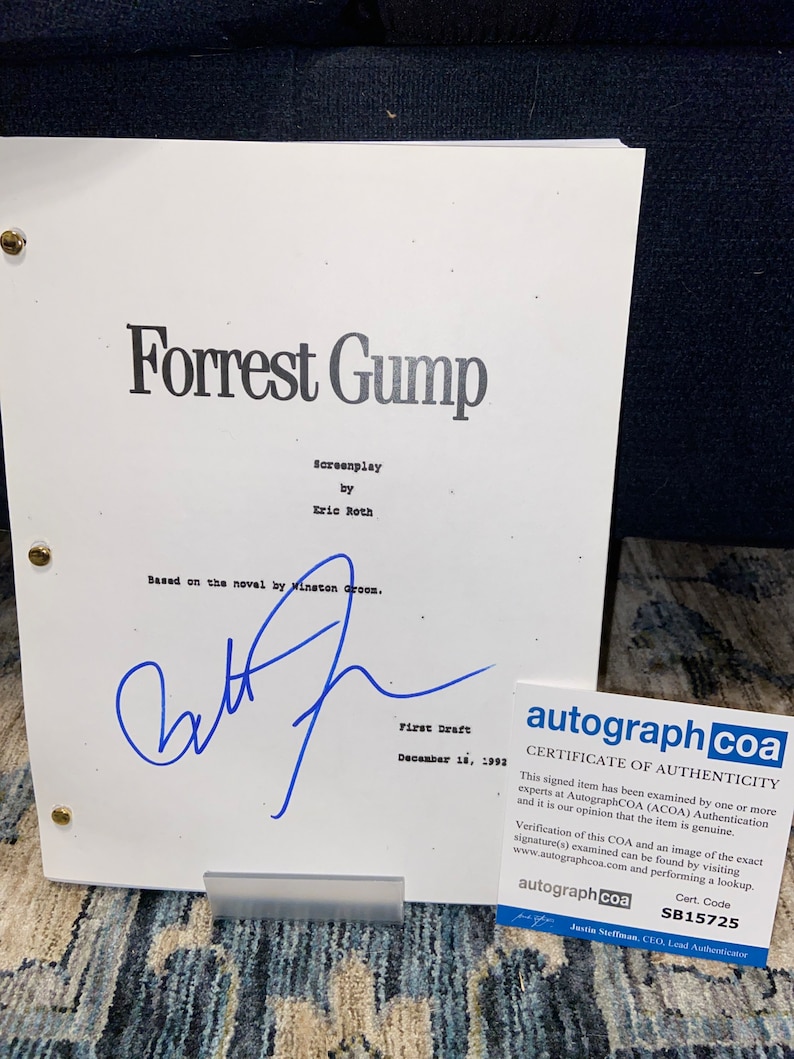 Forrest Gump Script Signed by Director Robert Zemeckis With Matching ...