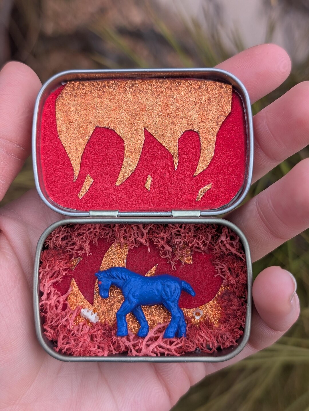 Blucifer and Flames Altoids Smalls Mini Oddity Display - Etsy