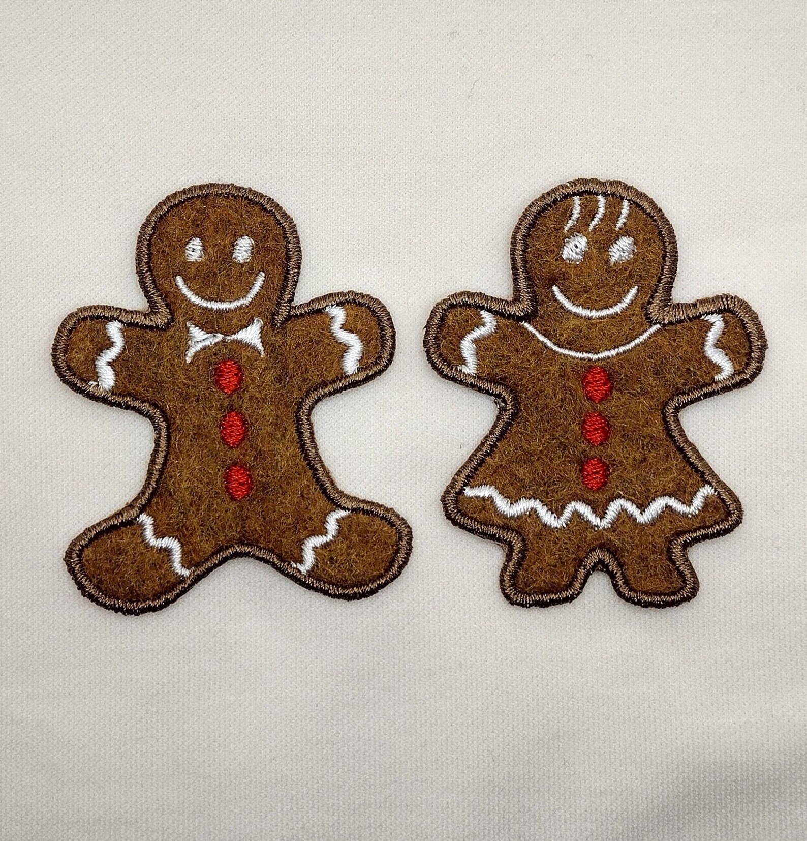 Gingerbread Couple Patch - Gingerbread Man - Gingerbread Woman - Embroidered Patch - Iron on ...