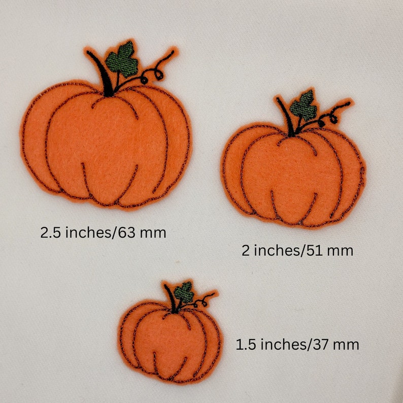 Pumpkin Outline Applique Felt Patch - Fall - Autumn - Orange - Fall ...