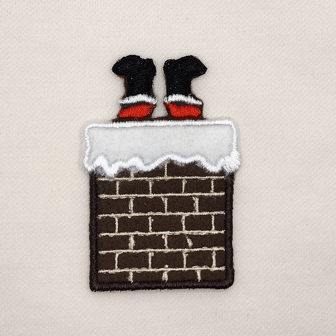 Santa Claus - Chimney - Santa Claus Patch - Embroidered Patch - Santa ...