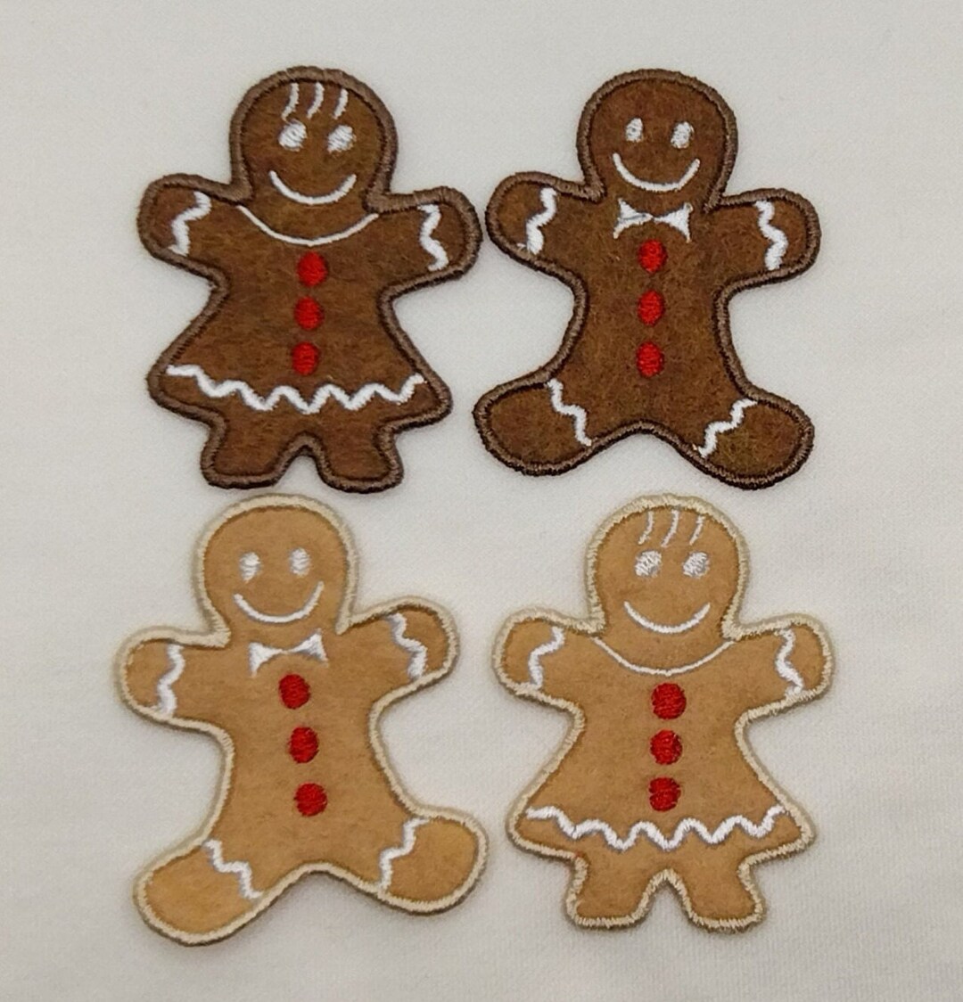 Gingerbread Couple Patch - Gingerbread Man - Gingerbread Woman - Embroidered Patch - Iron on ...