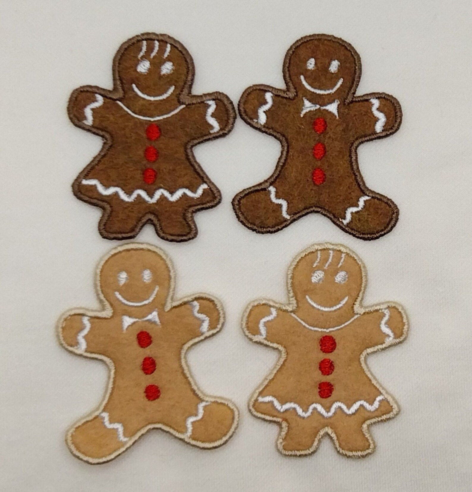 Gingerbread Couple Patch - Gingerbread Man - Gingerbread Woman - Embroidered Patch - Iron on ...