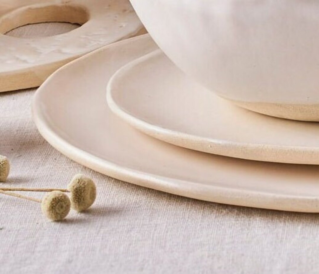 Stoneware Dinnerware Set of 6,white Ceramic Dinnerware Set for 6,matte ...