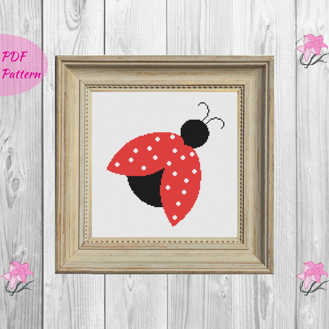 Ladybug Easy Cross Stitch Pattern, Xstitch Pdf Pattern, Counted Cross ...