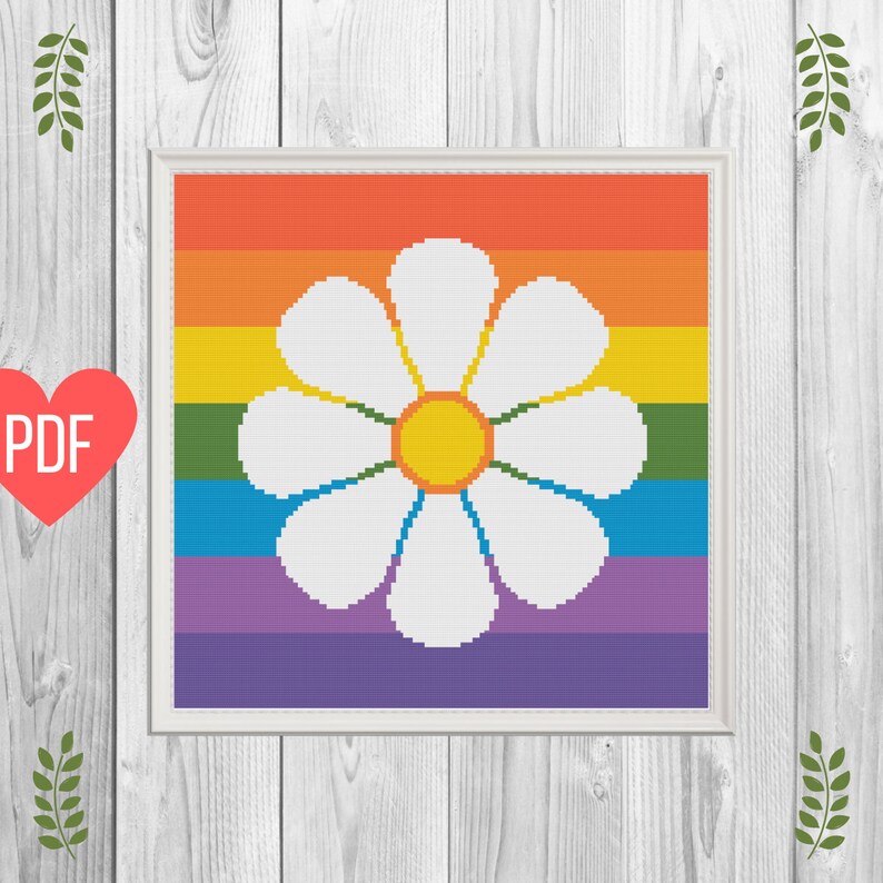 Daisy Cross Stitch Pillow Sized Pdf Pattern,counted Xstitch Chart ...