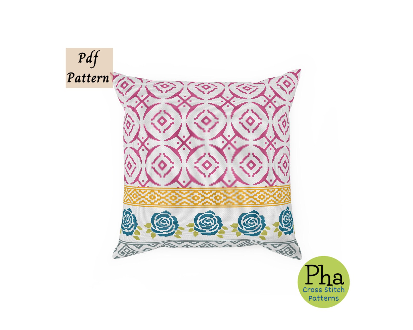 Classic Cross Stitch Pattern, Counted Cross Stitch Chart, Pillow Sized ...