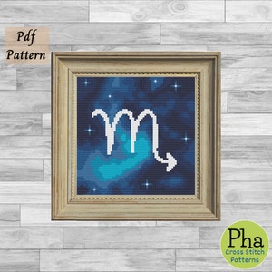 Scorpio Cross Stitch Pattern, the Scorpion Horoscope Chart, Scorpio ...