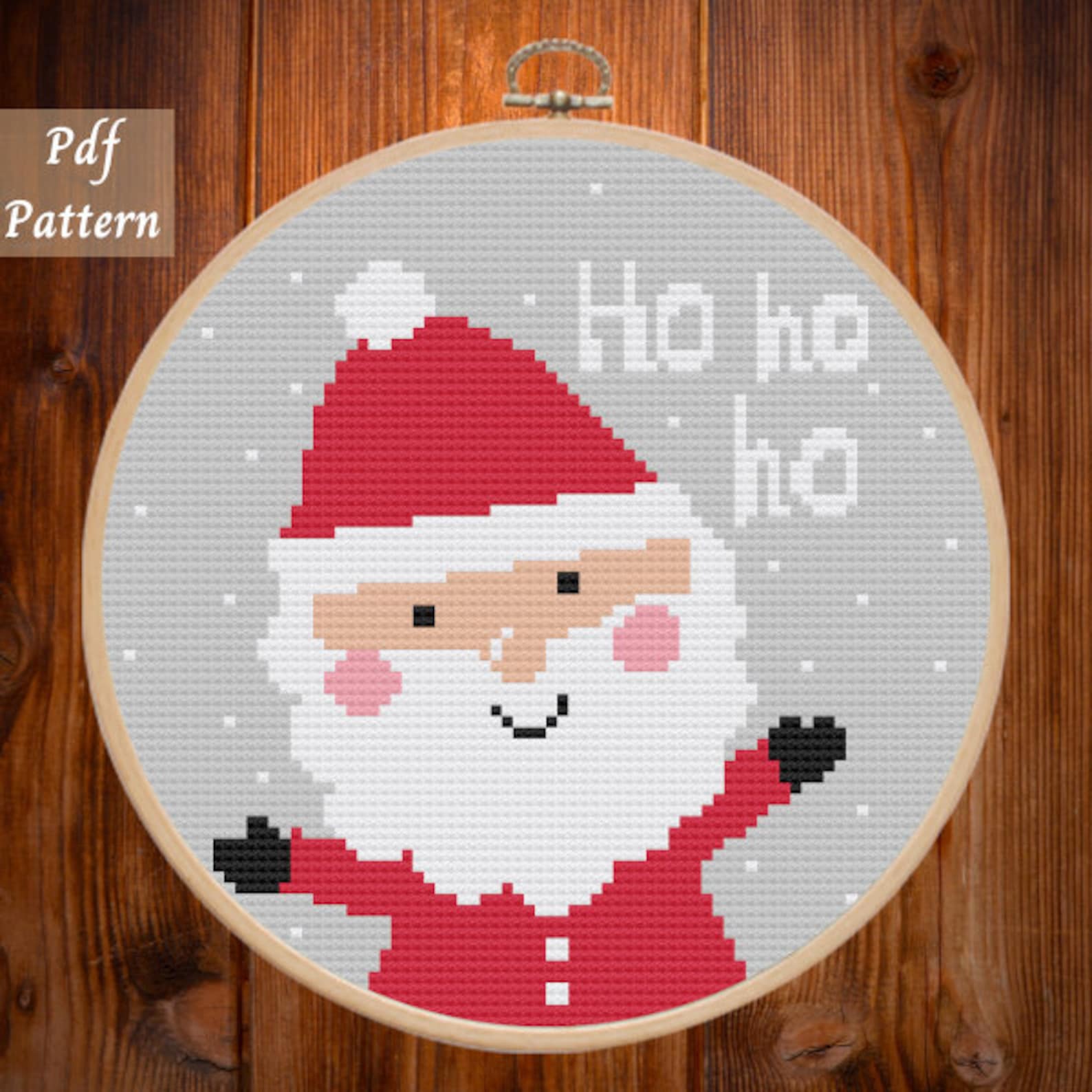 Cross Stitch Pattern Santa Cross Stitch Chart Christmas Cross - Etsy