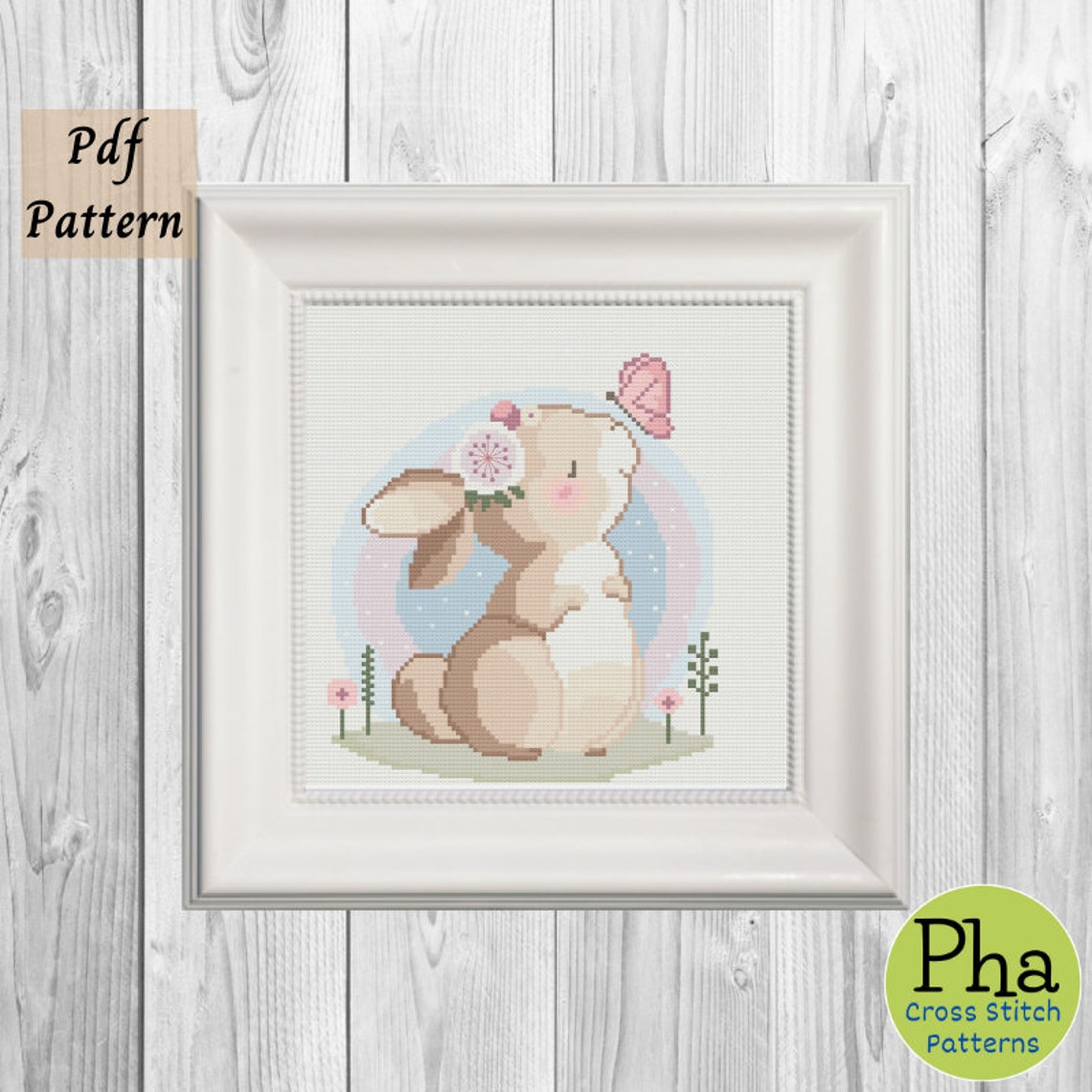 Cute Bunny Cross Stitch Pattern Counted Cross Stitch Chart - Etsy