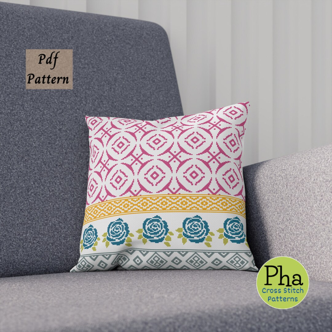 Classic Cross Stitch Pattern, Counted Cross Stitch Chart, Pillow Sized ...