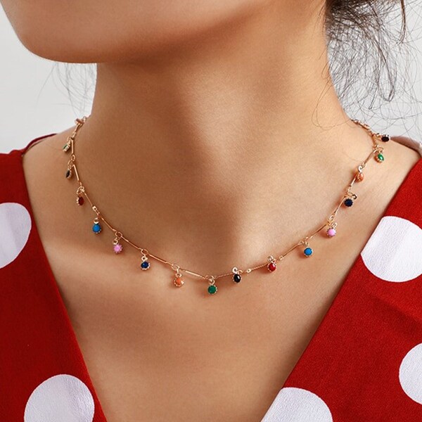 Necklace Colorful - Etsy